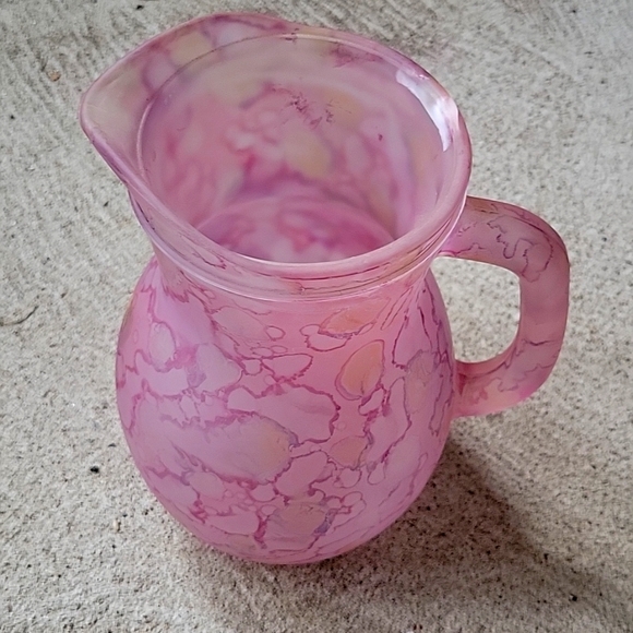 Reuvin Pink | Dining | Vintage Glass Pitcher Reuven Pink Vase Hand ...